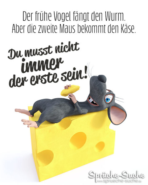 » Der frühe Vogel fängt den Wurm. Aber die zweite Maus bekommt den Käse ...